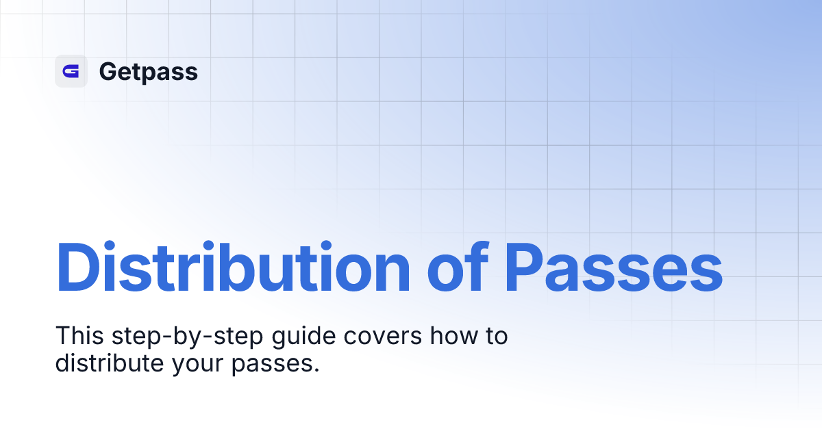 Distribution of Passes | Getpass