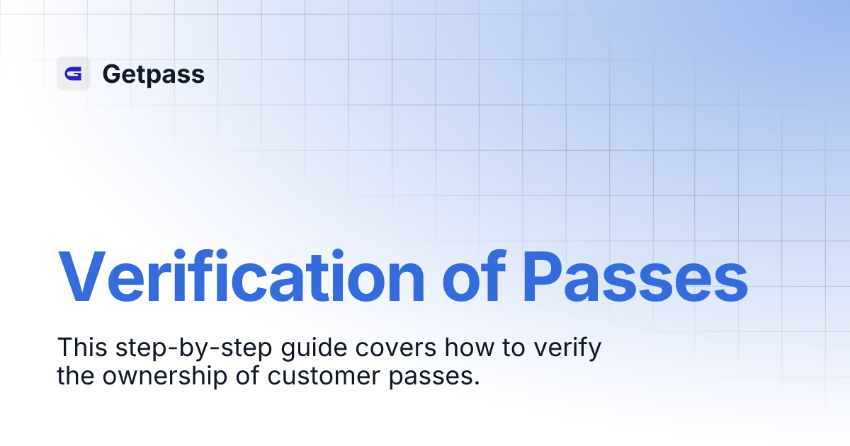 Verification of Passes | Getpass